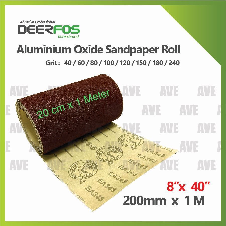 *Ada Stock* Sanding SandPaper 200 / 150mm x 1 Meter Korea Brand P40 P60 ...