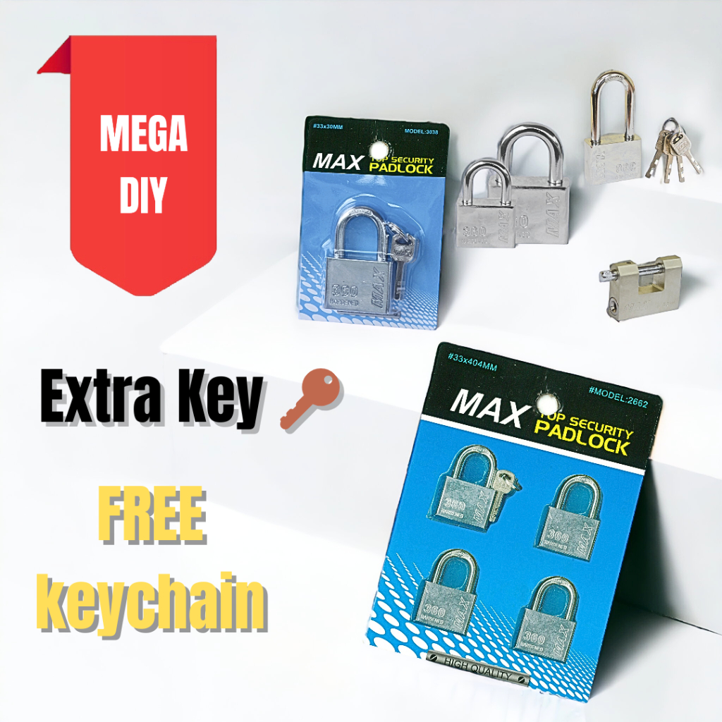 Max Short Shackle Pad Lock / Padlock Security Lock PADLOCK 40MM/50MM ...