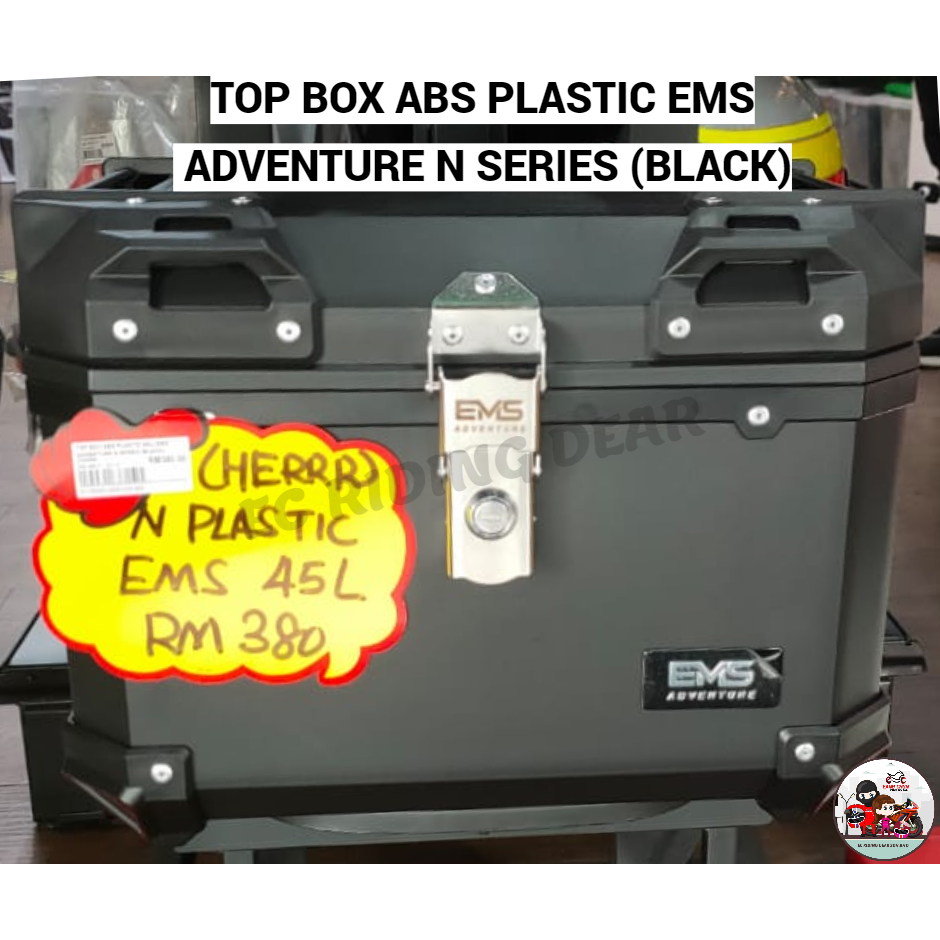 TOP BOX ABS PLASTIC EMS ADVENTURE N SERIES 35L 45L 65L / SINGLE LOCK | Shopee Malaysia