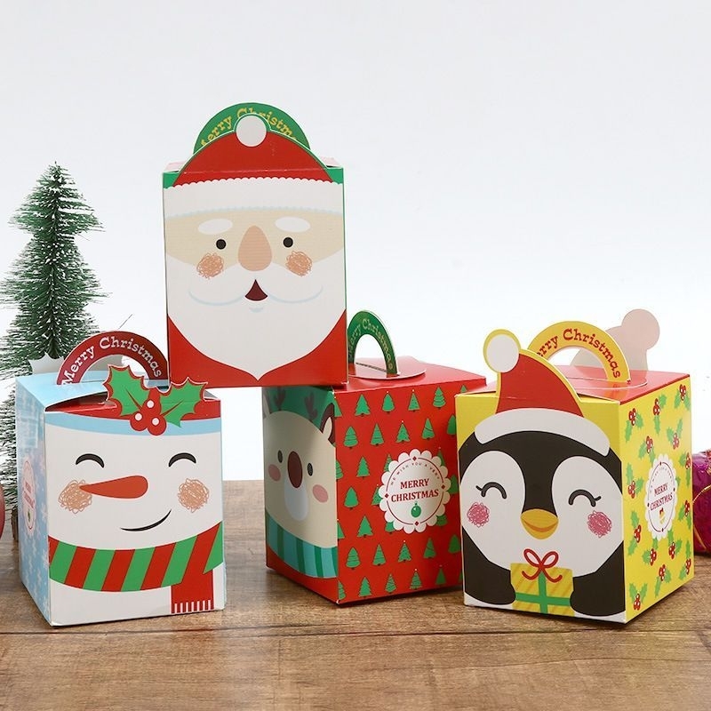 Christmas candy gift box mouth bakery pastry paper bag pembalut hadiah ...