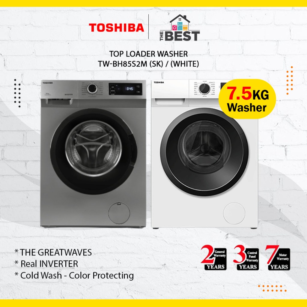 TOSHIBA (7.5KG) Inverter Front Load Washer TW-BH85S2M(WK) / TW-BH85S2M(SK) | Shopee Malaysia
