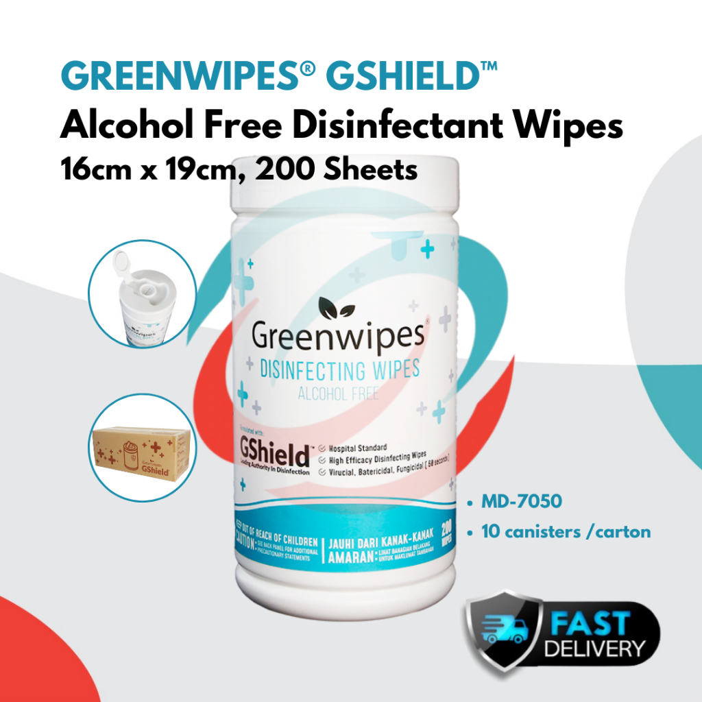 [READY STOCK] GREENWIPES Alcohol Free Disinfectant Wipes (200 SHEETS ...