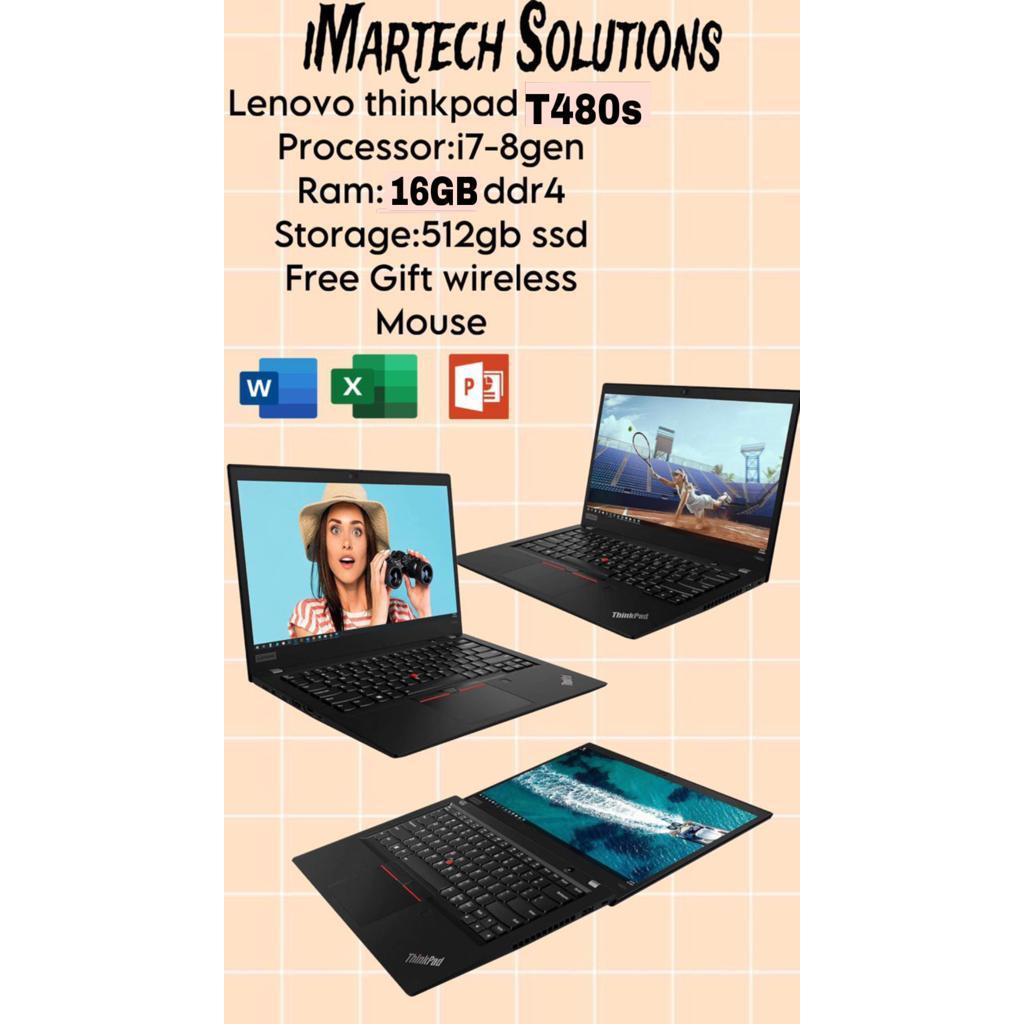 Lenovo ThinkPad T480s Laptop, 14" FHD Display, Intel Core i7-8Gen 16 GB ...