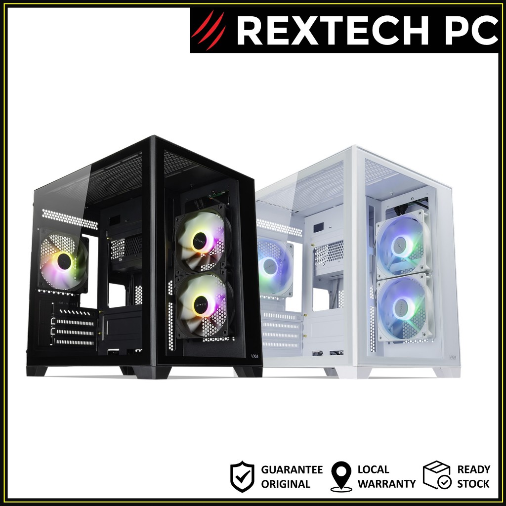 TECWARE VXM2 Dual Chamber ARGB MATX Gaming Case 3x ARGB Fans - [BLACK ...