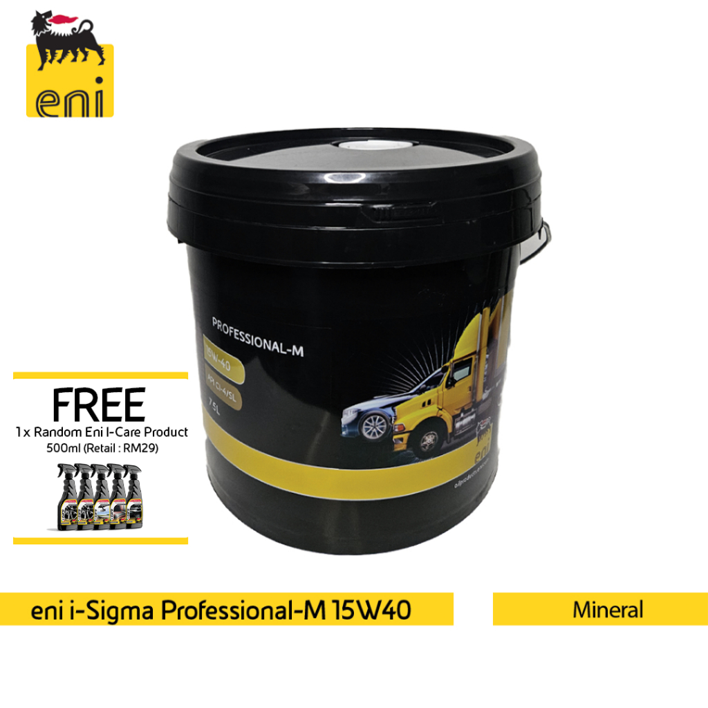 Eni i-Sigma Professional-M 15W40 Mineral Diesel Engine Lubricants (7.5L ...