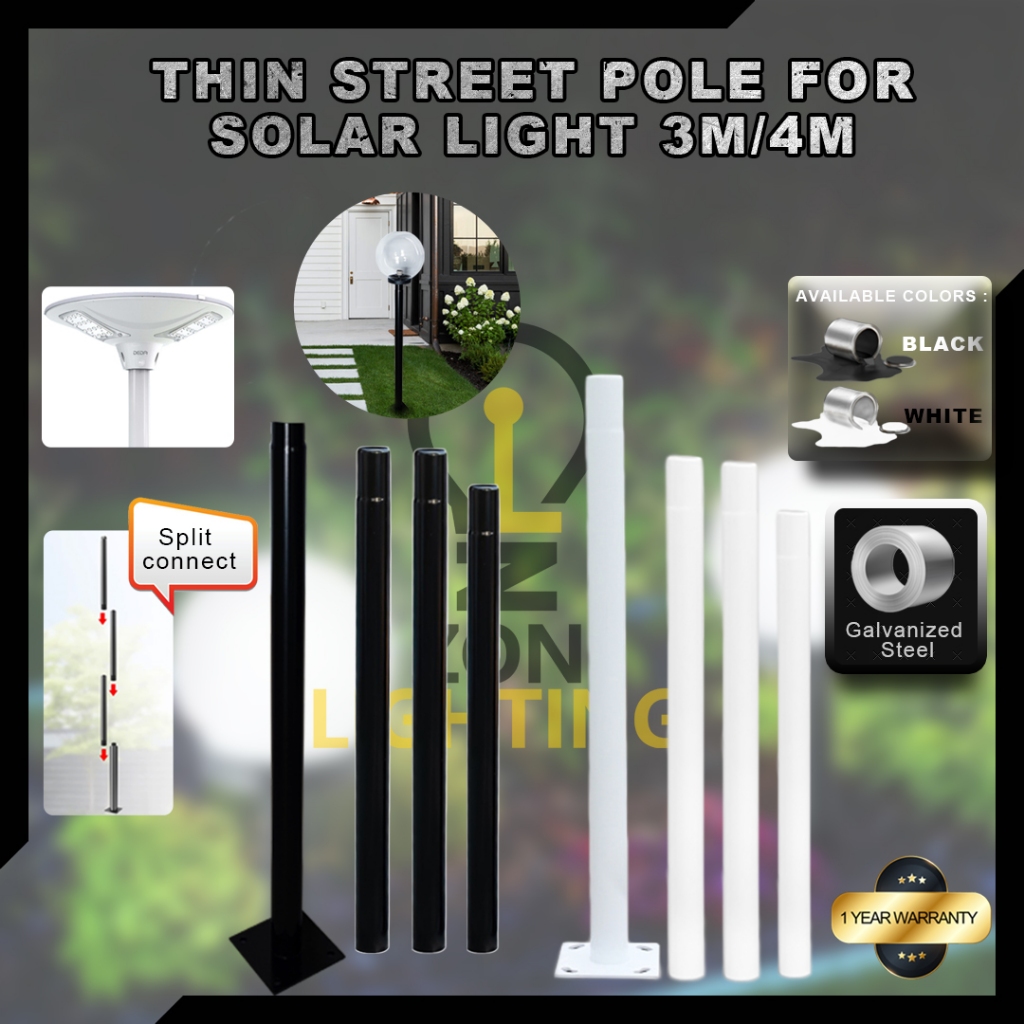 Lamp Pole ufoSolar street light pole 3M 4M Heavy Duty Galvanized Steel ...