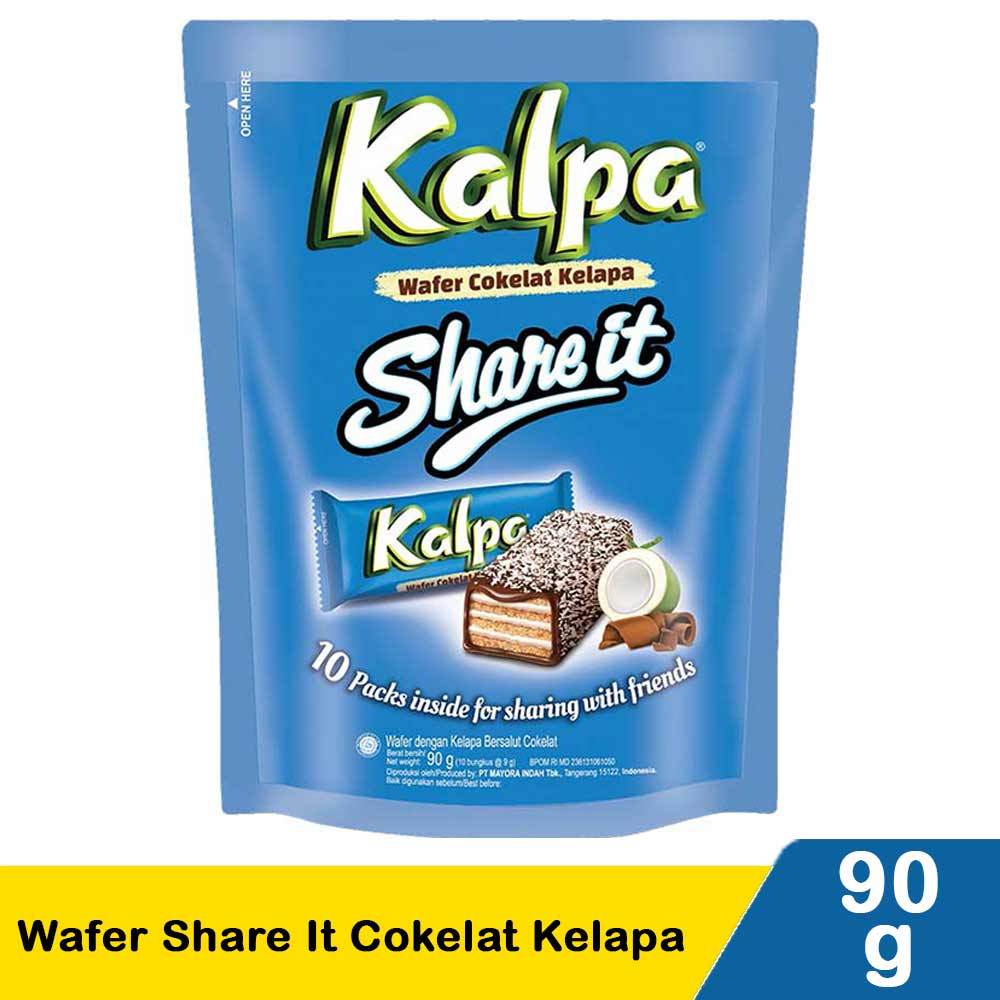Kalpa Share It Wafer Coklat Kelapa (90g) 10 Mini Packs Cokelat ...