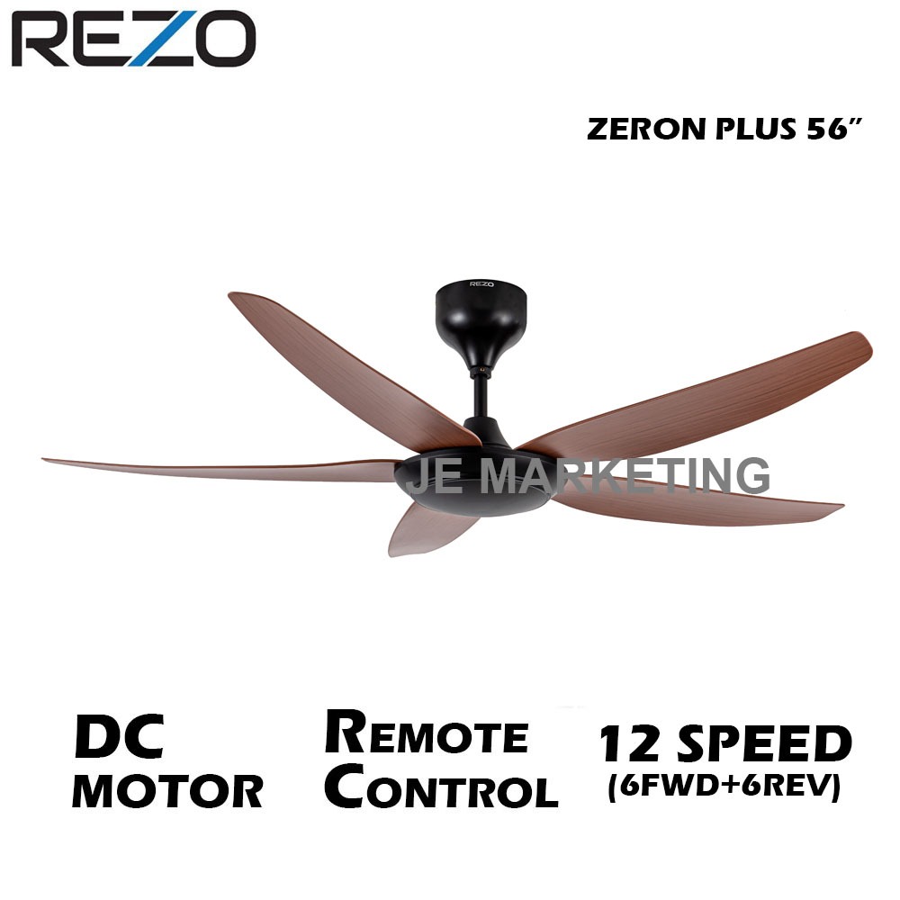 REZO REMOTE CONTROL CEILING FAN WITH DC MOTOR (56") ZERON PLUS 56 ...