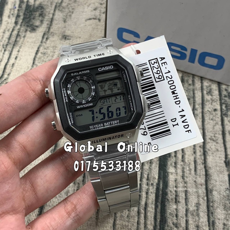 CASIO DIGITAL MEN WATCH AE-1200WHD-1AVDF / AE-1200WHD-1AV / AE-1200WHD ...
