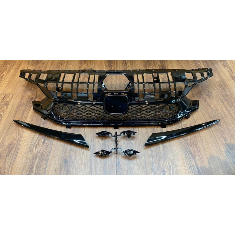 Grilles For Honda Pilot Gloss Black FL5 Type R Style Front Lower Grille ...
