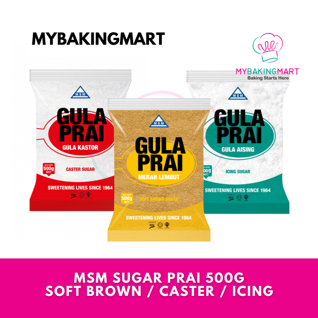 Mybakingmart | MSM Prai Sugar Gula 500g - Castor/Soft Brown/Icing ...