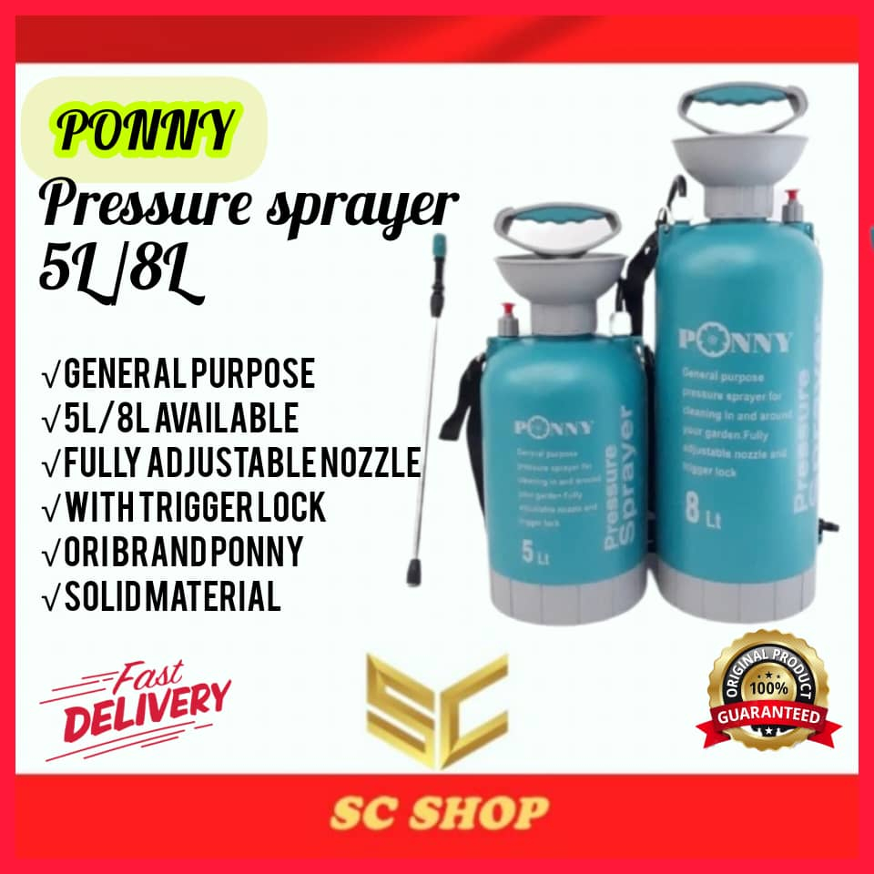🔥READY STOCK🔥5L 8L Ponny Water Sprayer Pump Pam Racun Pressure Sprayer Knapsack Sprayer Tong ...