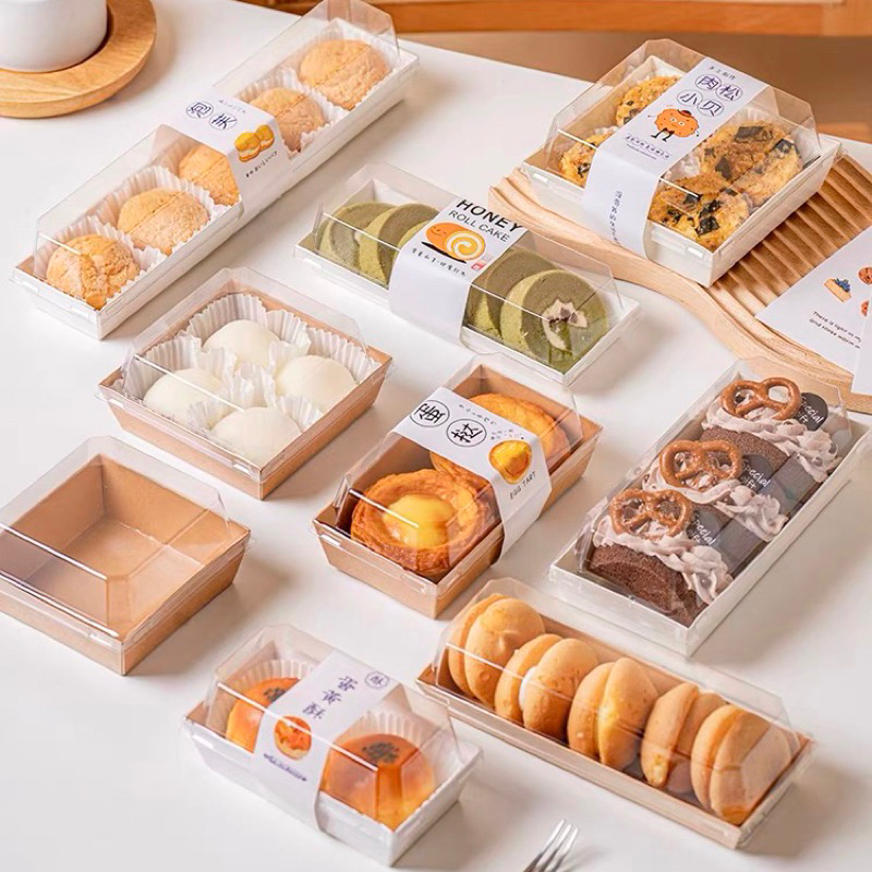 Square/ Rectangle packing box with transparent cover Cake packaging ...