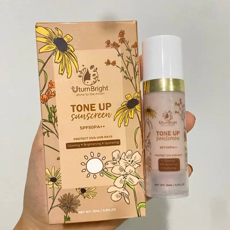 NEW PACKAGING U TURN BRIGHT TONE UP SUNSCREEN SPF 50 GLOWING | Shopee ...