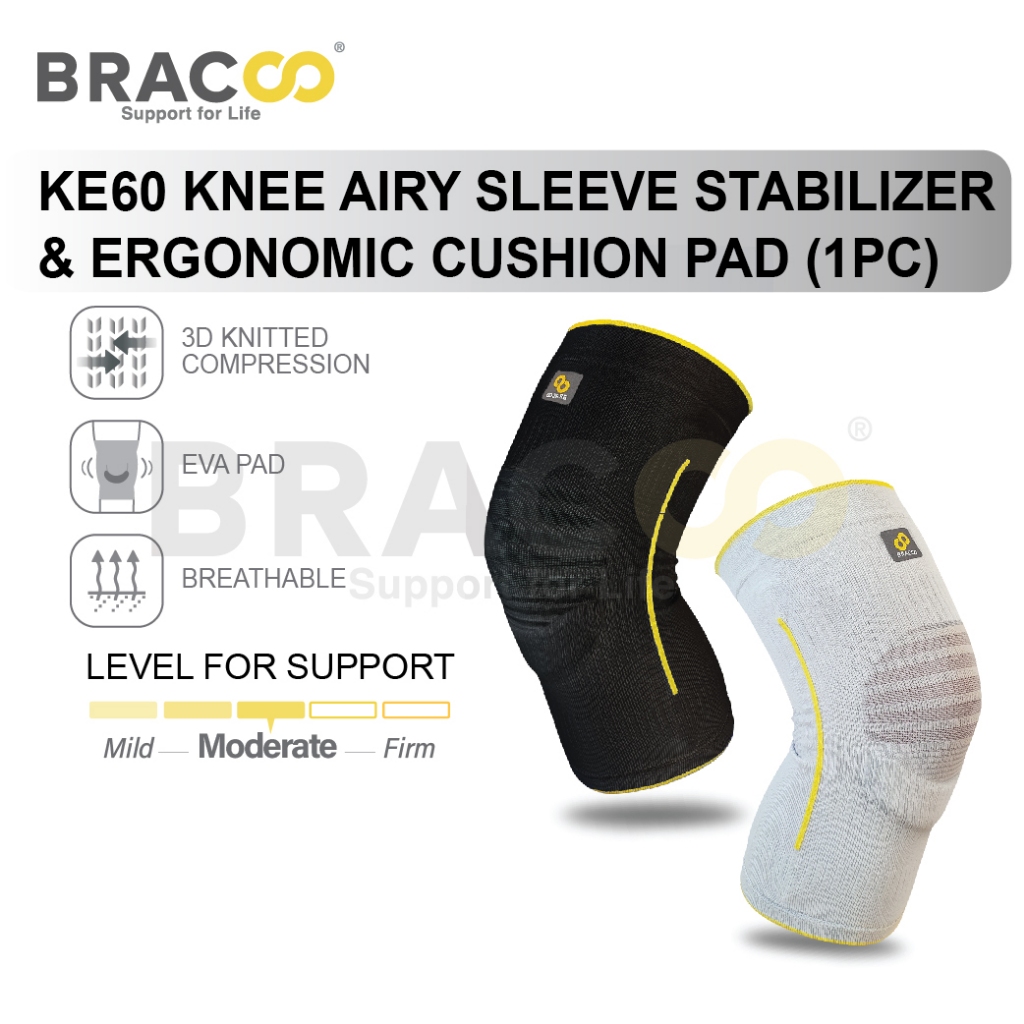 [Ready Stock] BRACOO KE60 Knee Airy Sleeve & Stabilizer Cushion Pad ...