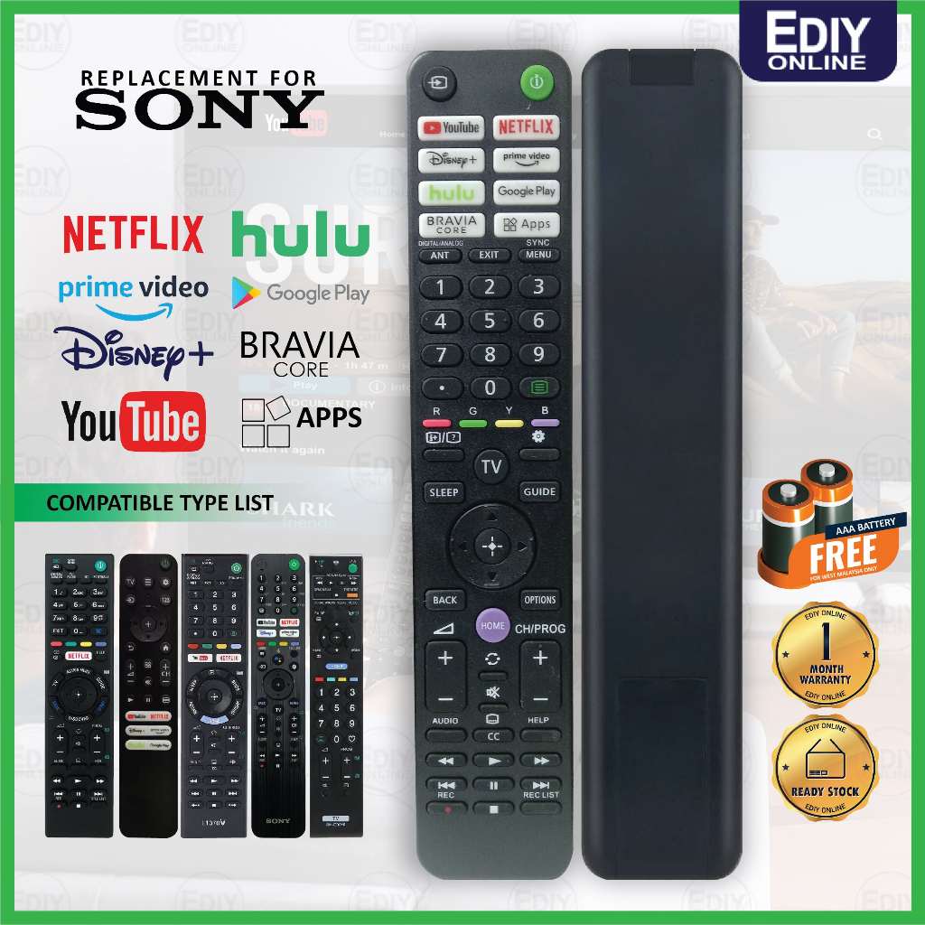【𝐅𝐑𝐄𝐄 𝐁𝐀𝐓𝐓𝐄𝐑𝐘 𝐀𝐀𝐀𝐗𝟐】 UNIVERSAL REMOTE FOR SONY BRAVIA SMART TV LCD LED ...