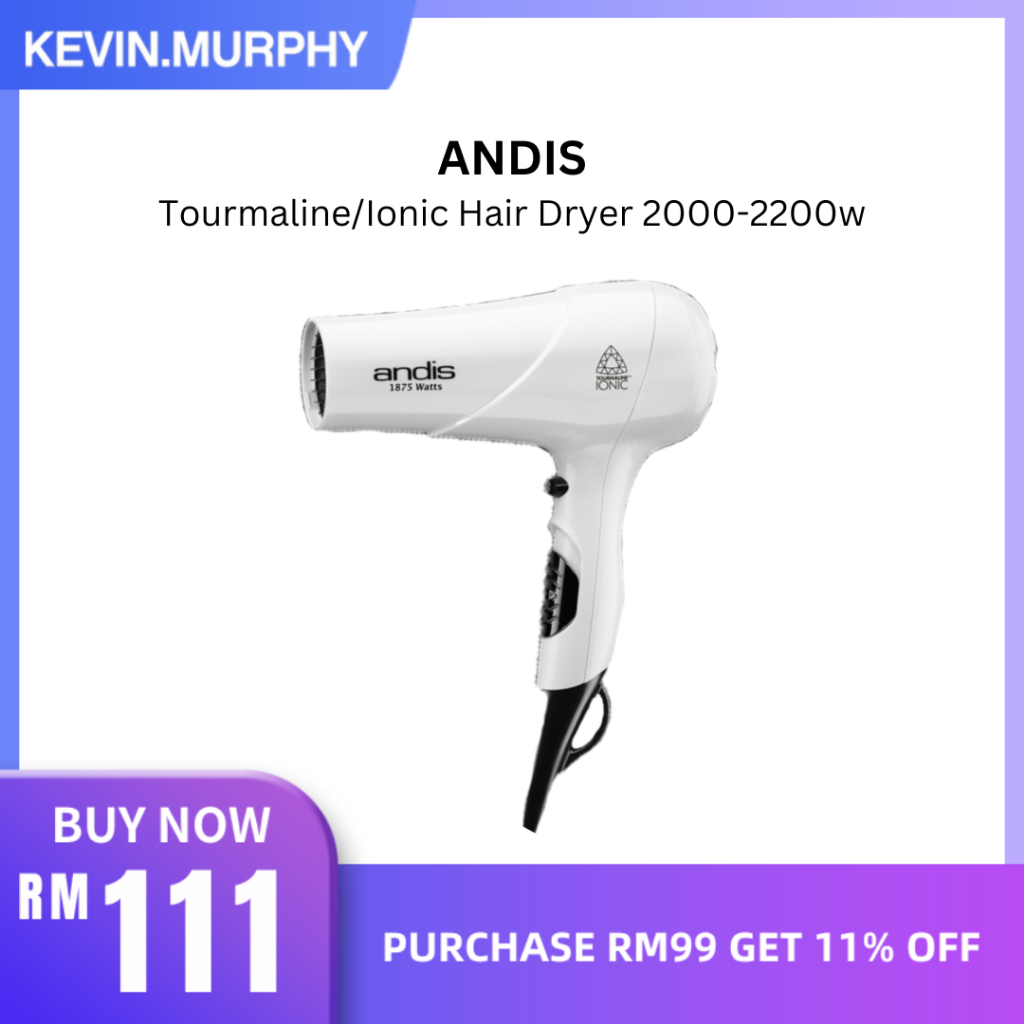 Andis Tourmaline/Ionic Hair Dryer 2000-2200w - White （2 Pin Plug ...