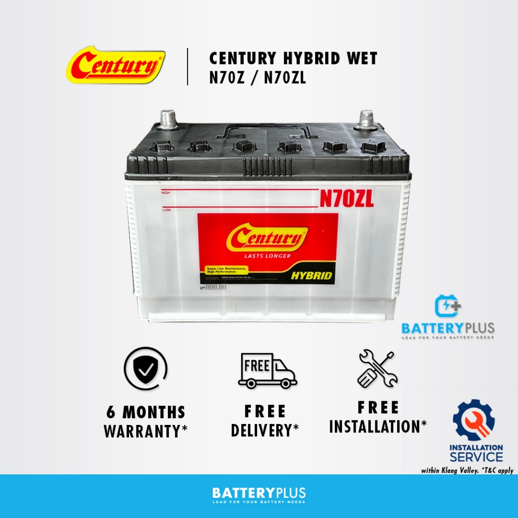[ Installation Provided ] N70Z | N70ZL Century Hybrid (Wet) Car Battery ...