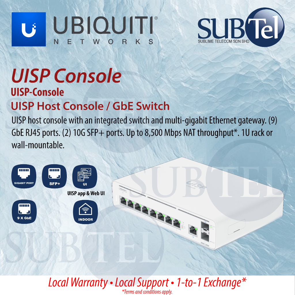 Ubiquiti UISP Console UISP-Console UISP Host Console/ GbE Switch 9 GbE ...