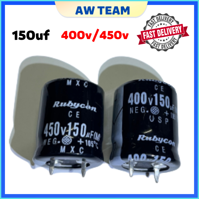 150UF 400V / 450V Rubycon Aluminum Electrolytic Capacitor 22x25mm ...
