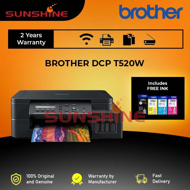 Brother DCP-T520W 3 in 1 Wifi Ink Tank Printer | Shopee Malaysia