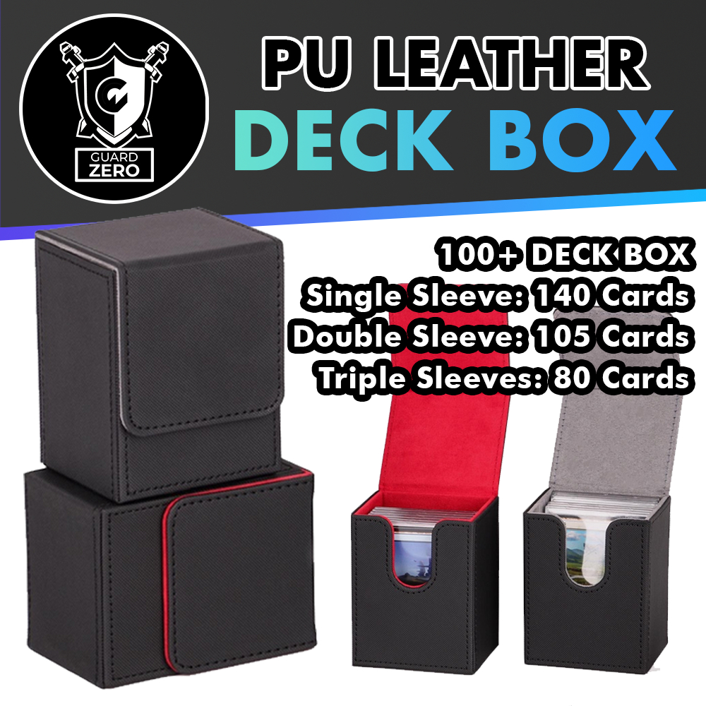 [GUARD ZERO] PU Leather Card Storage Box 100+ TCG Deck Box Holder ...