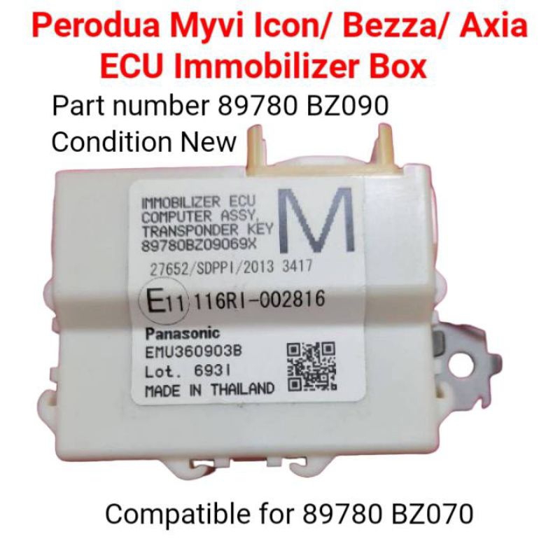 Perodua ECU immobilizer box for Bezza Axia myvi icon | Shopee Malaysia