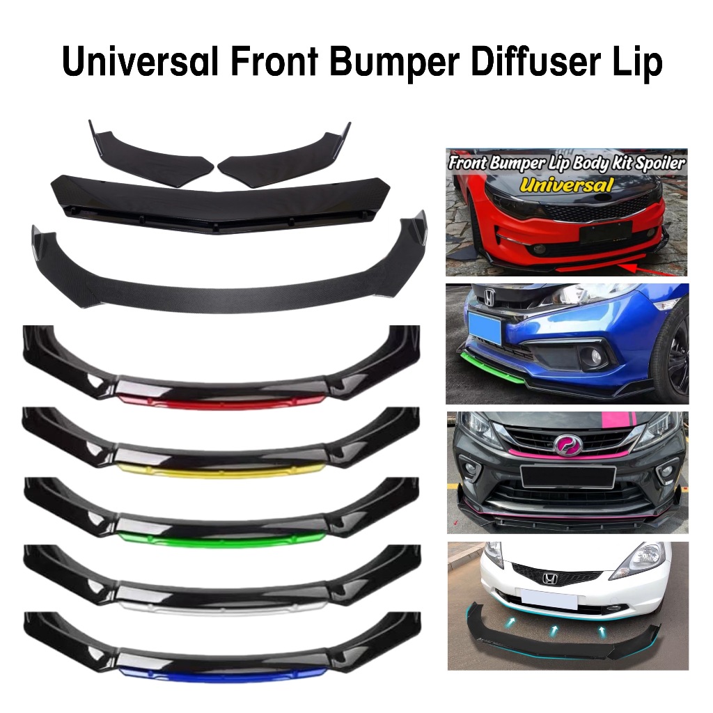 Car Front Bumper Diffuser Body Kit Universal full set bodykit Lip Chin ...