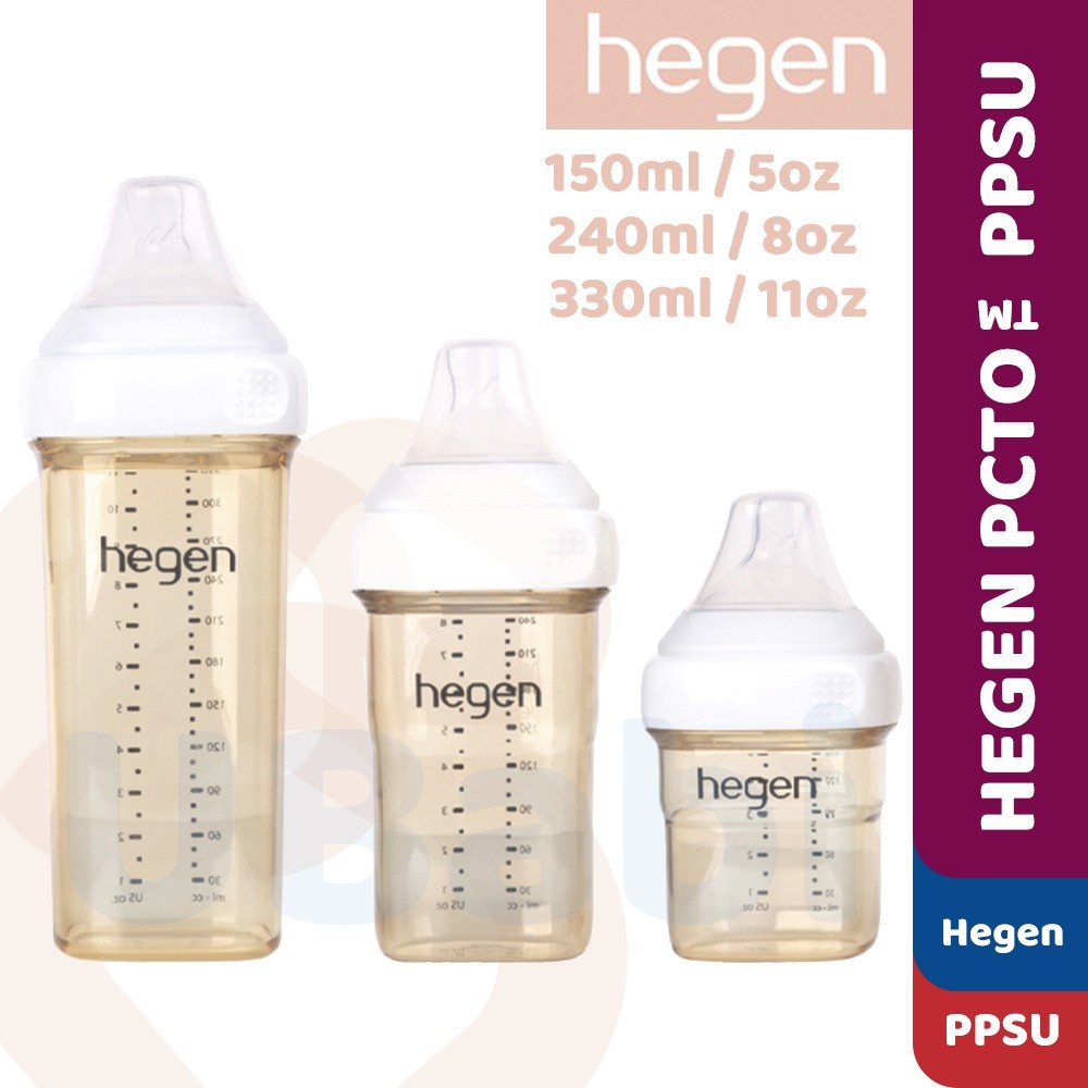 Hegen Bottle Teat 330ml-11oz/ 240ml-8oz/ 150m-5oz Hegen Feeding Bottle PPSU/ Spout/ Basic ...