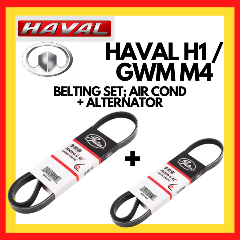 GREAT WALL GWM M4 / HAVAL H1 - BELTING SET (ALTERNATOR + AIRCOND ...