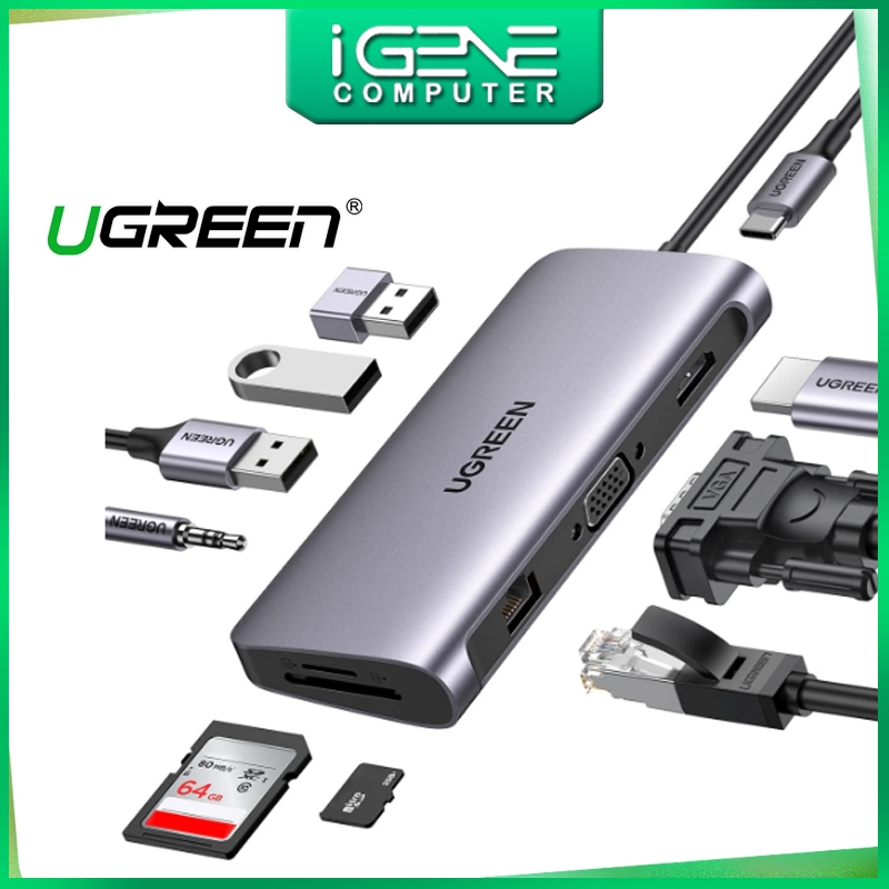 Ugreen 80133 Usb C 10 In 1 Multifunctional Adapter Shopee Malaysia