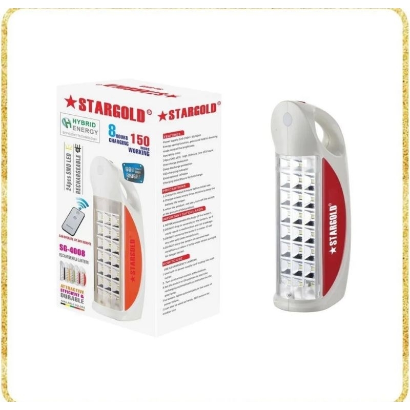 ORIGINAL JAPAN Stargold SG-4008 Rechargeable Emergency Light | Shopee ...