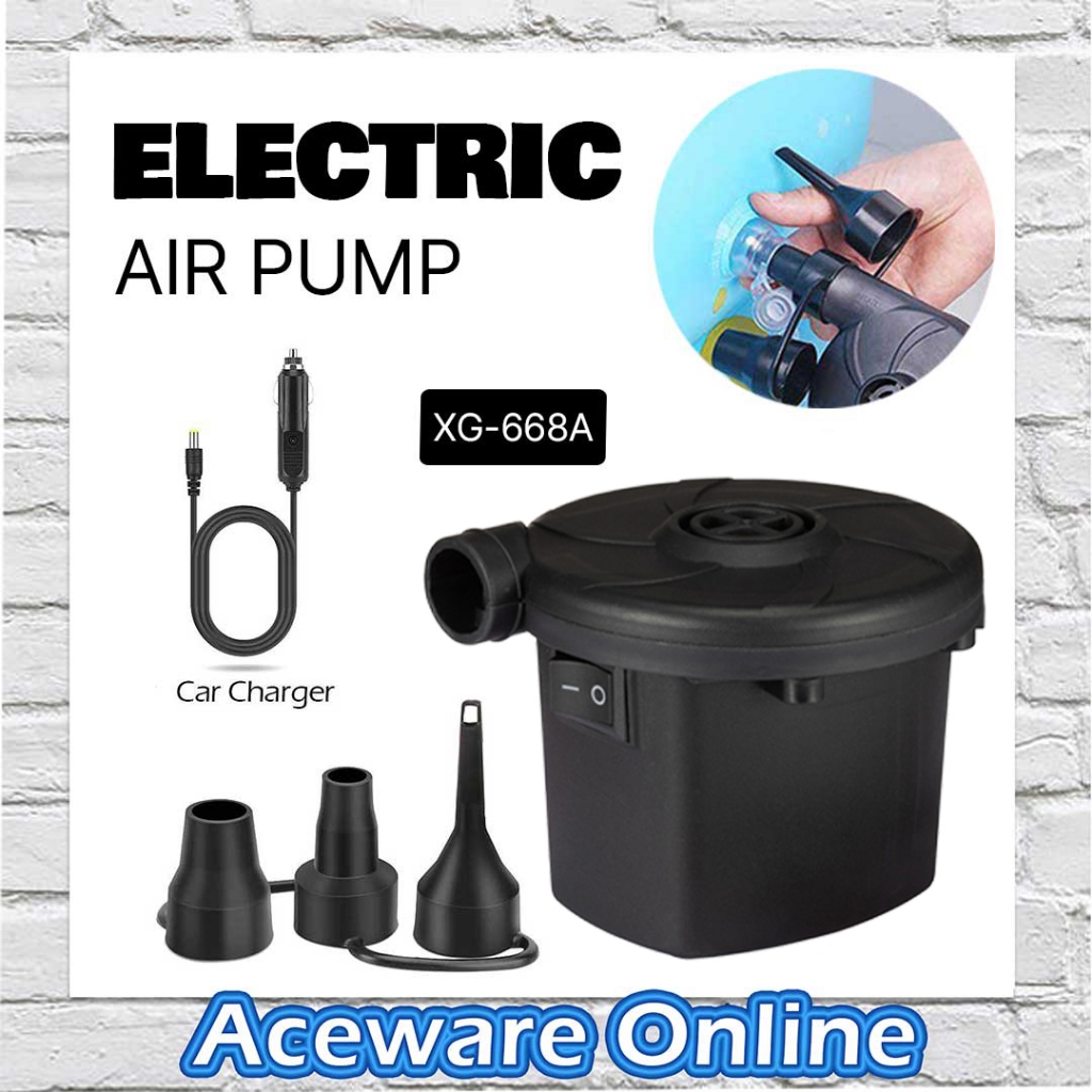 XG-668A 12v PORTABLE DC ELECTRIC AIR INFLATION PUMP INFLATE DEFLATE FOR INFLATABLE AIR MATTRESS ...