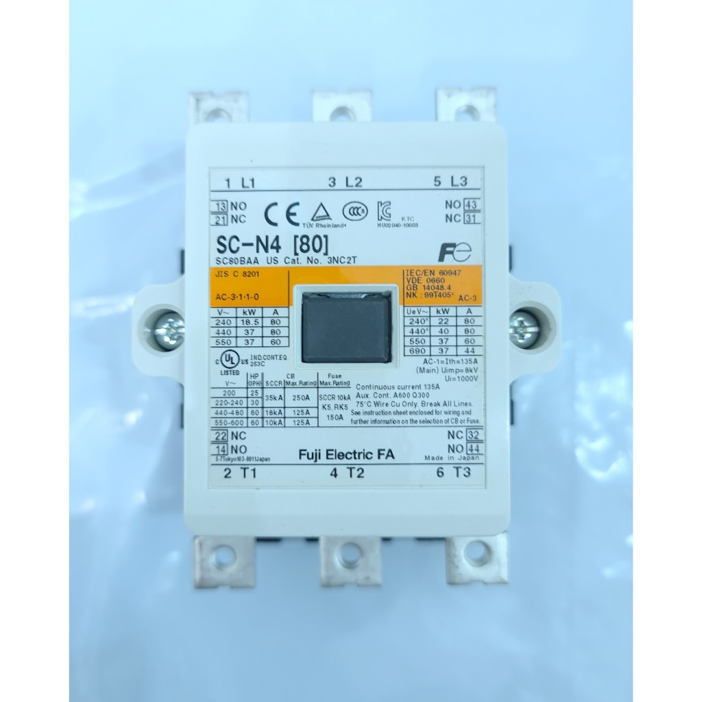Fuji SC-N4 Magnetic Contactor 80A 240VAC [100% Original Japan] | Shopee ...