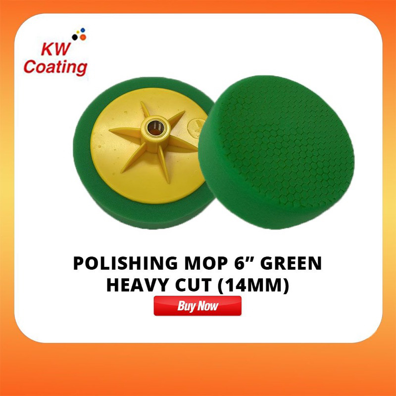 Polishing Mop 6” Green Heavy Cut 14Mm Green Heavy Cut Pad, 1Pc 5 Inch ...