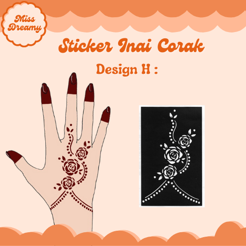 sticker inai kecik stiker inai corak menarik viral sticker inai celup ...