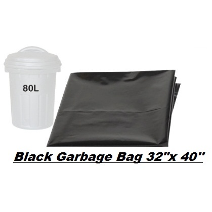 (XL) Black Garbage Bag 32" x 40" / 80cm x 100cm Extra Heavy Duty ...