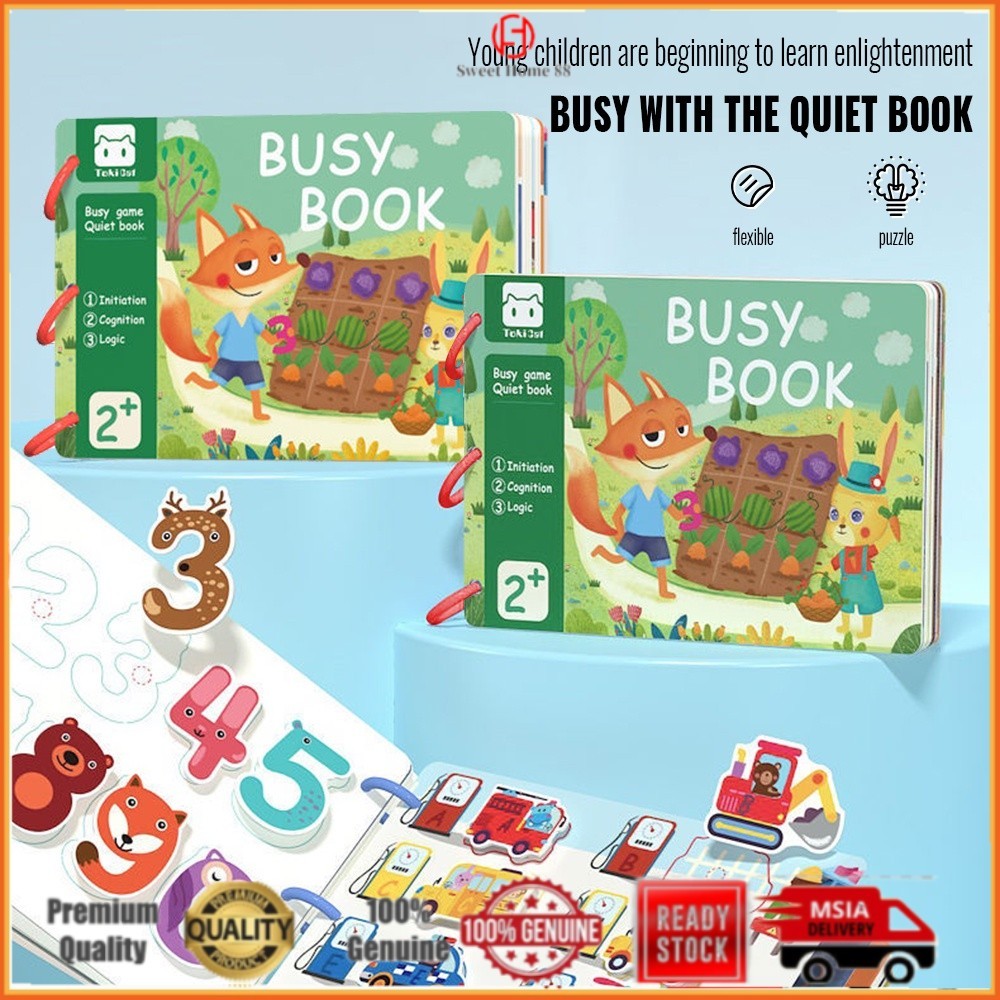 【🇲🇾24h】30 Page Kids Busy Book Montessori Early Learning Sticker Book ...