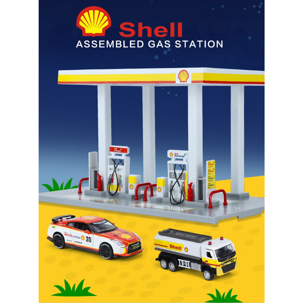 [SHELL Collection Series ] SHELL Gas Station Self Assembly Kit Playset ...