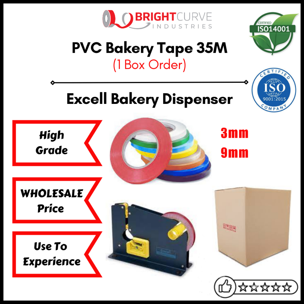 Premium PVC Bakery Tape 9mm & EXCELL Bakery Dispenser | Shopee Malaysia