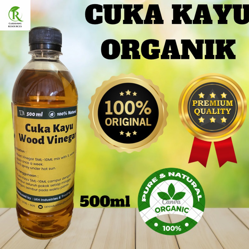 Growell Cuka Kayu Organik 500ml 100% Asli Tanpa Campuran Air / Organic ...