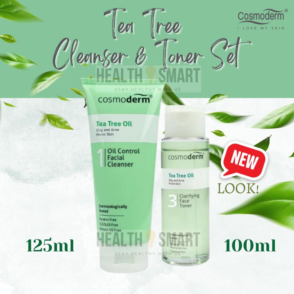 Cosmoderm Tea Tree Oil Anti Acne Basic Set / Cosmoderm Tea Tree Oil ...