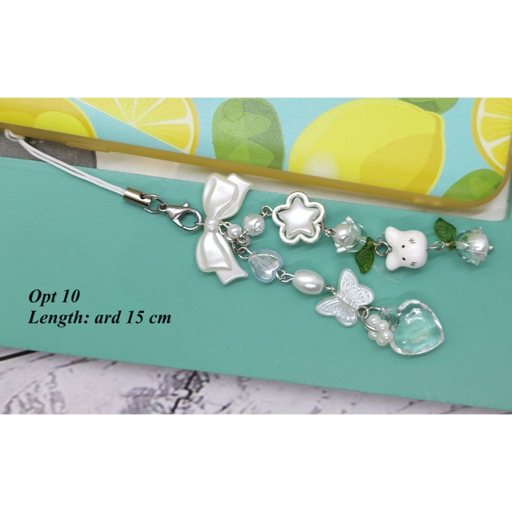 Phone charms; handphone dangle; handmade phone beaded charms ...