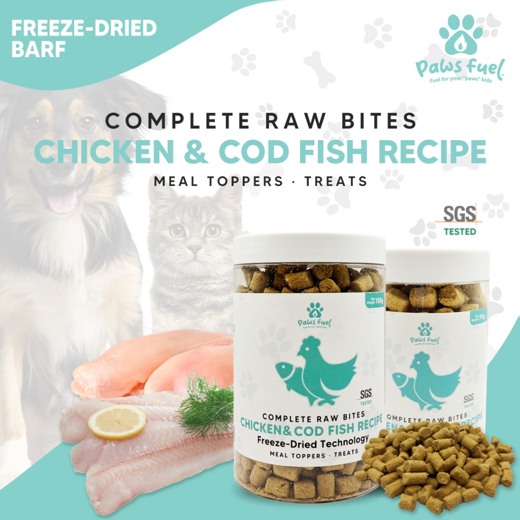 Pawsfuel Freeze-Dried BARF - Complete Raw Bites - Chicken & Cod Fish ...