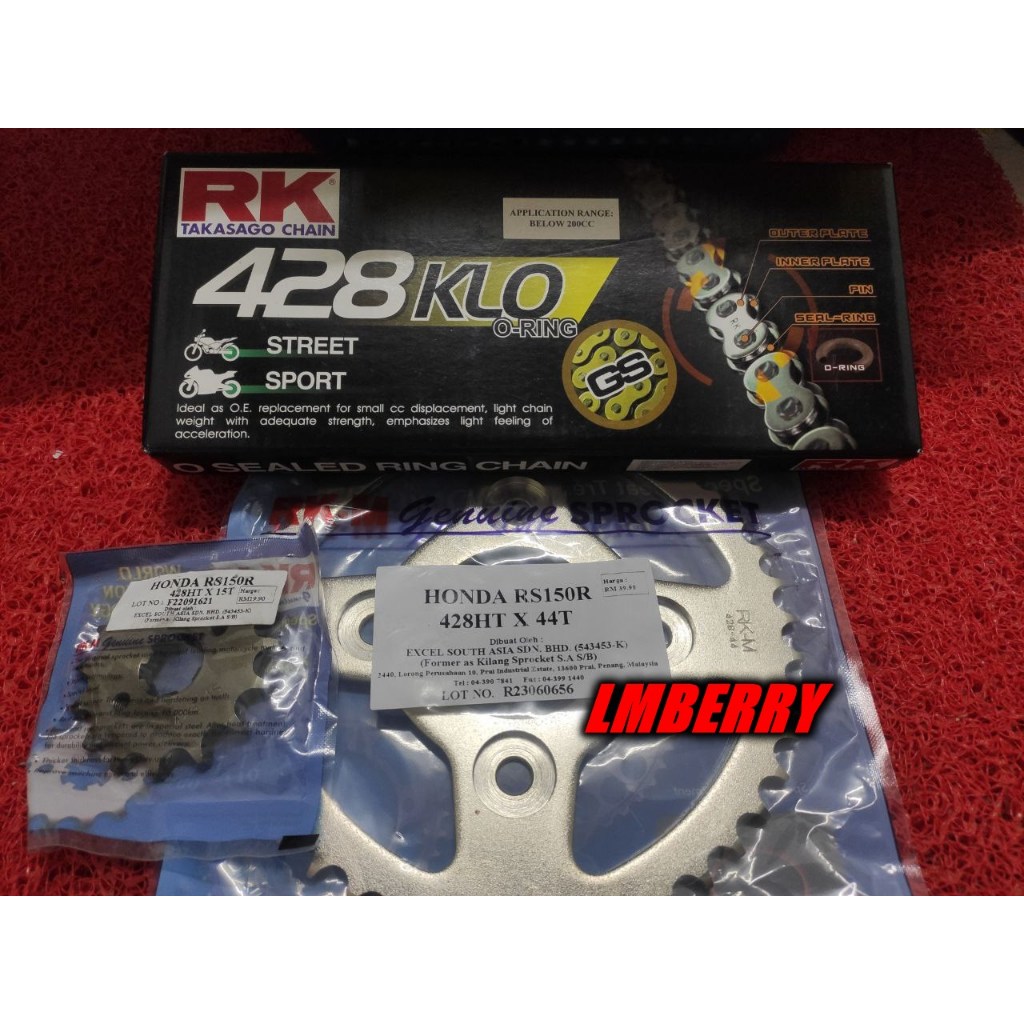 ORIGINAL RKM RS150 SPROCKET SET WITH CHAIN sprocket Rs150 special ...