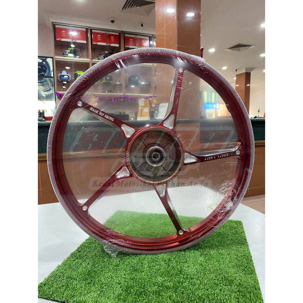 Rim Belakang MagicBoy Sportrim CNC 511 1.4 X 17 Matte Merah Rear only Wave100 Ex5 Dream Wave 100 ...