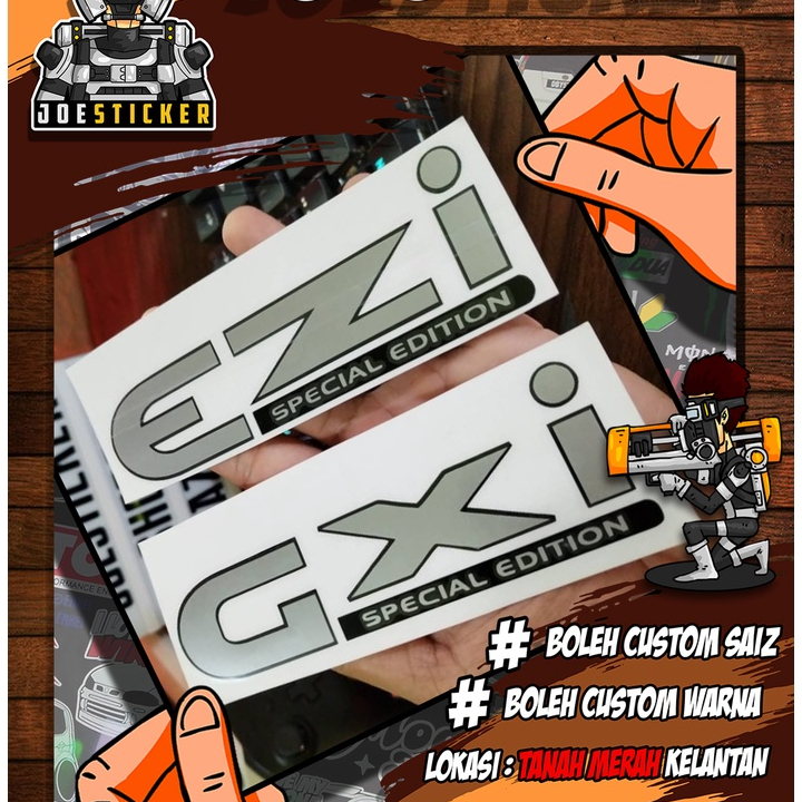 Sticker EZI & GXI special edition untuk kelisa | Shopee Malaysia