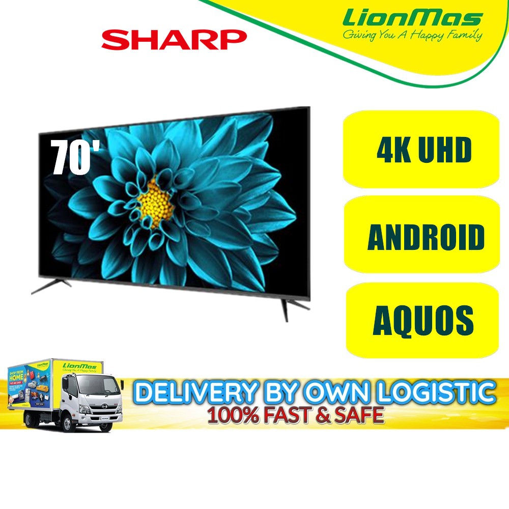 SHARP 70" / 60" 4K UHD ANDROID SMART LED TV 4TC70DK1X 4TC60DK1X ...