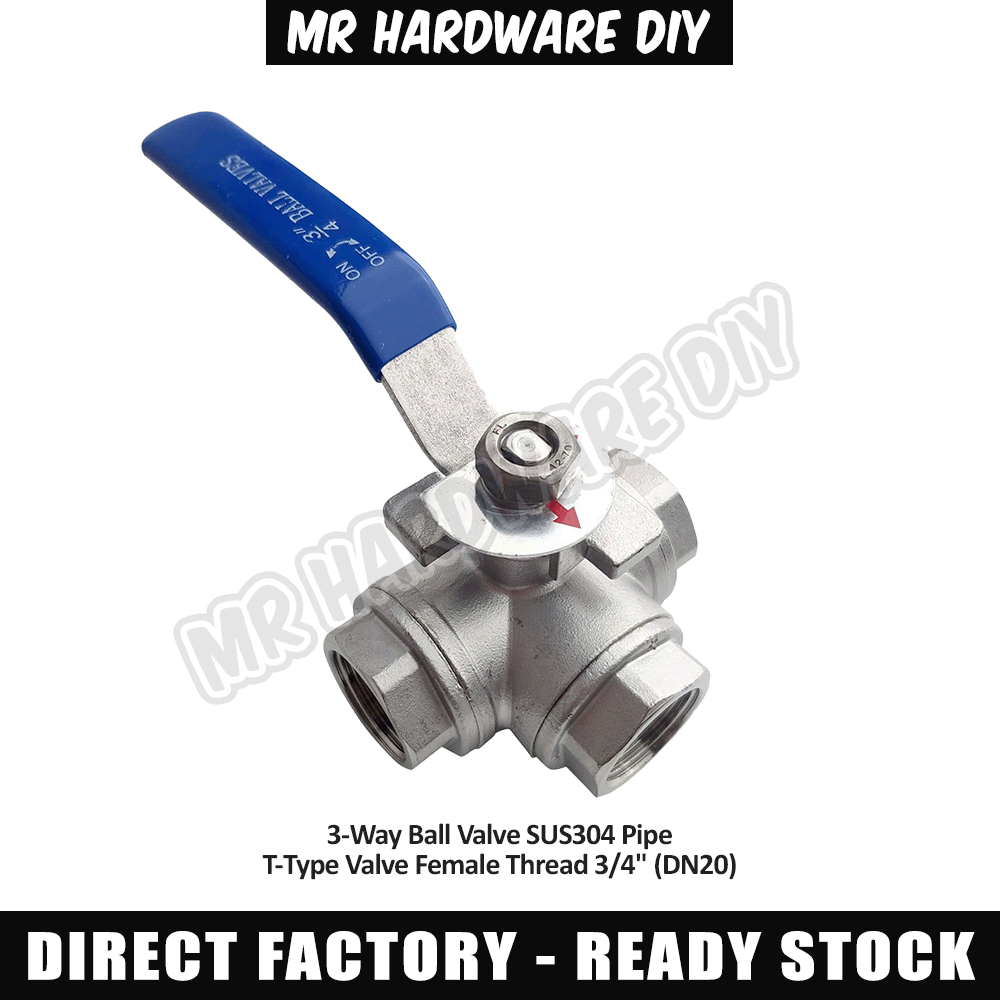 3 Way Ball Valve Stainless Steel (Three Way Ball Valve) DN20 3/4 inch T ...