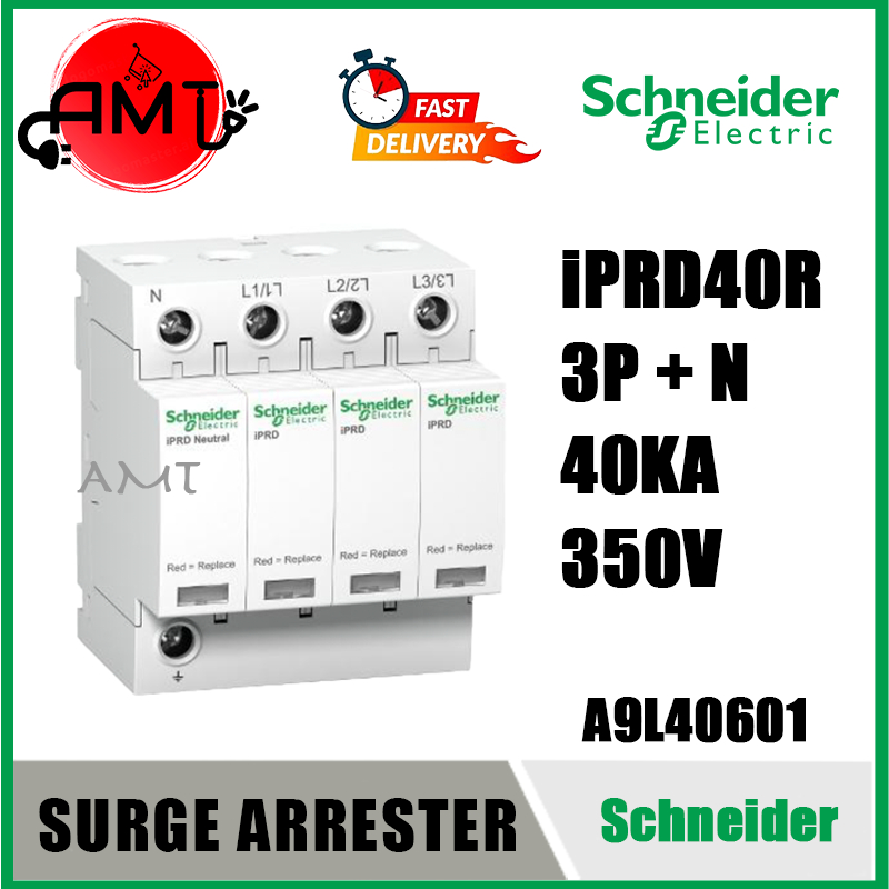 SCHNEIDER iPRD40R modular surge arrester SPD - 3P + N - 350V 40KA ...